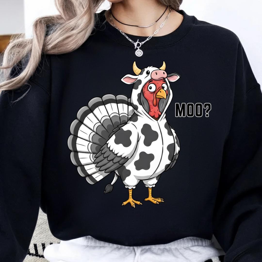 Gobble Moo PNG, Funny Farm Turkey Sublimation, Cow Costume Turkey PNG ...
