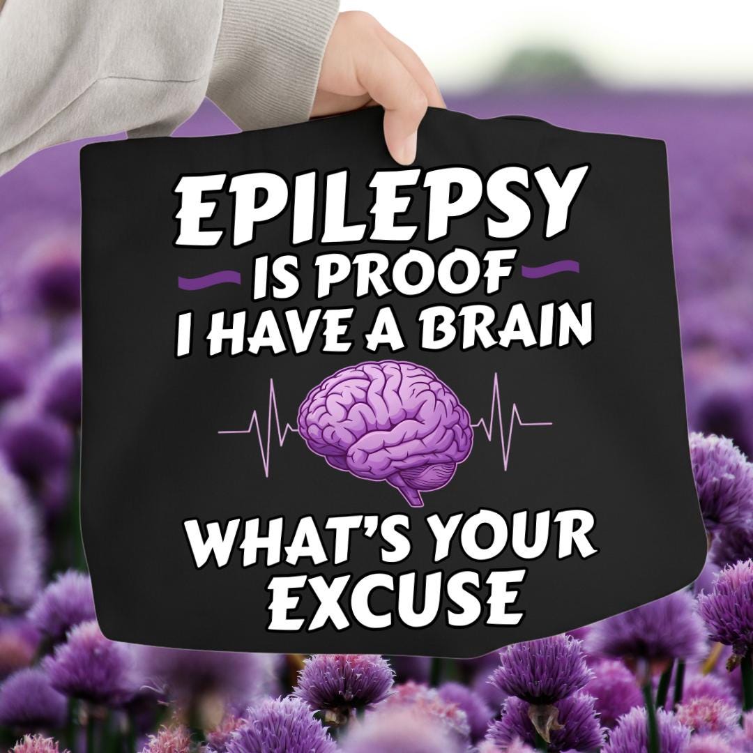Epilepsy Awareness PNG, Funny Brain Quote Sublimation Design, Purple ...