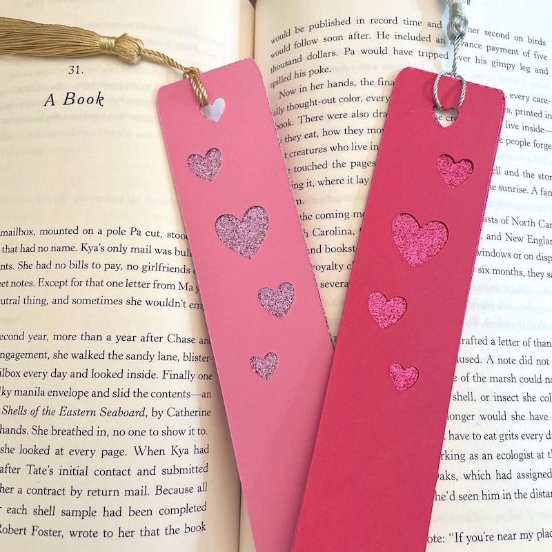 Glitter Heart Bookmark - Etsy