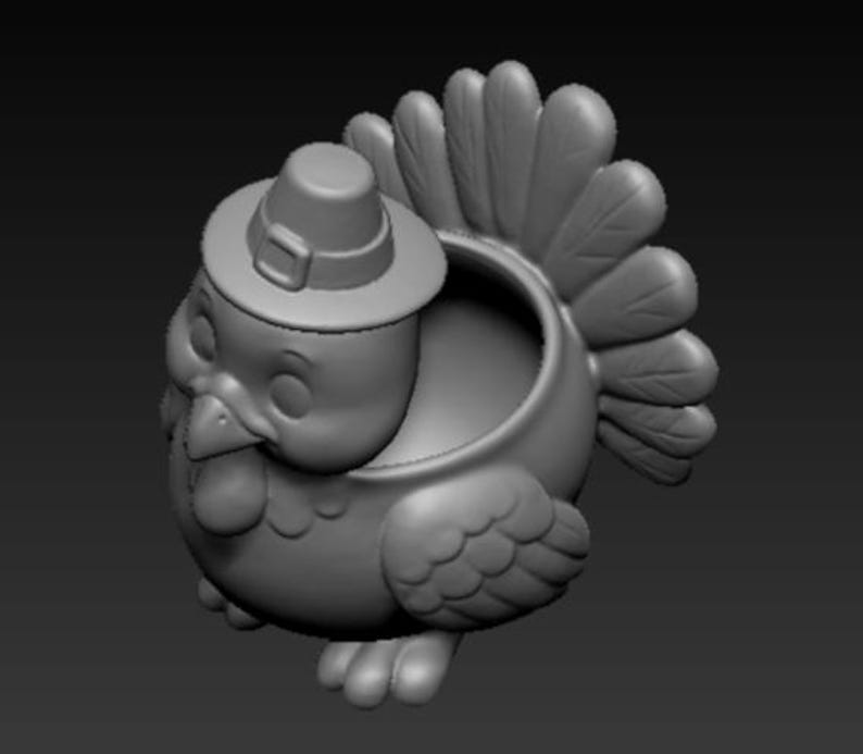 3D Printed Turkey Candy Bowl STL File | Cute Fall Table Decor ...
