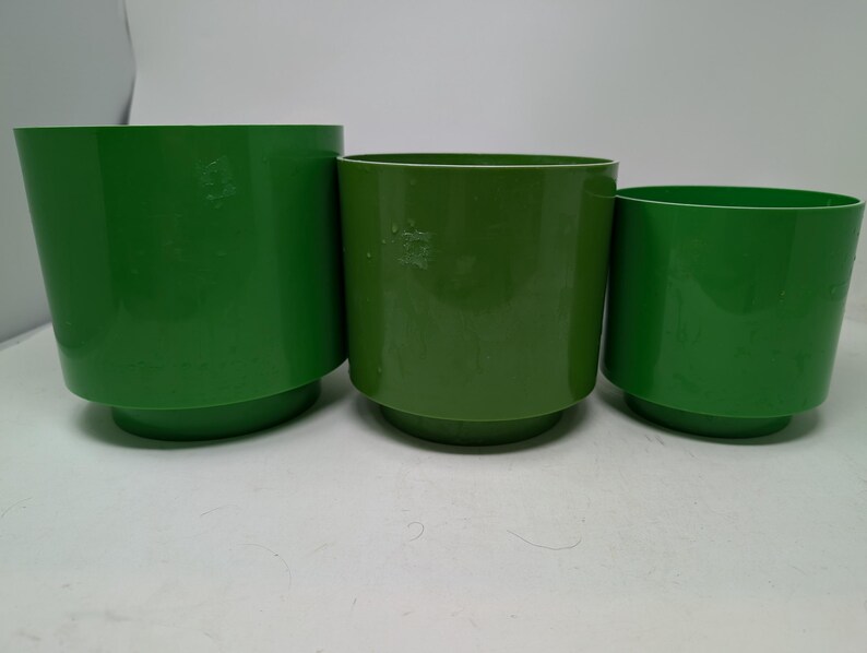 Set of 3 Vtg 70's MOD GREEN Lawnware Plastic Plant Pots Planters - Etsy