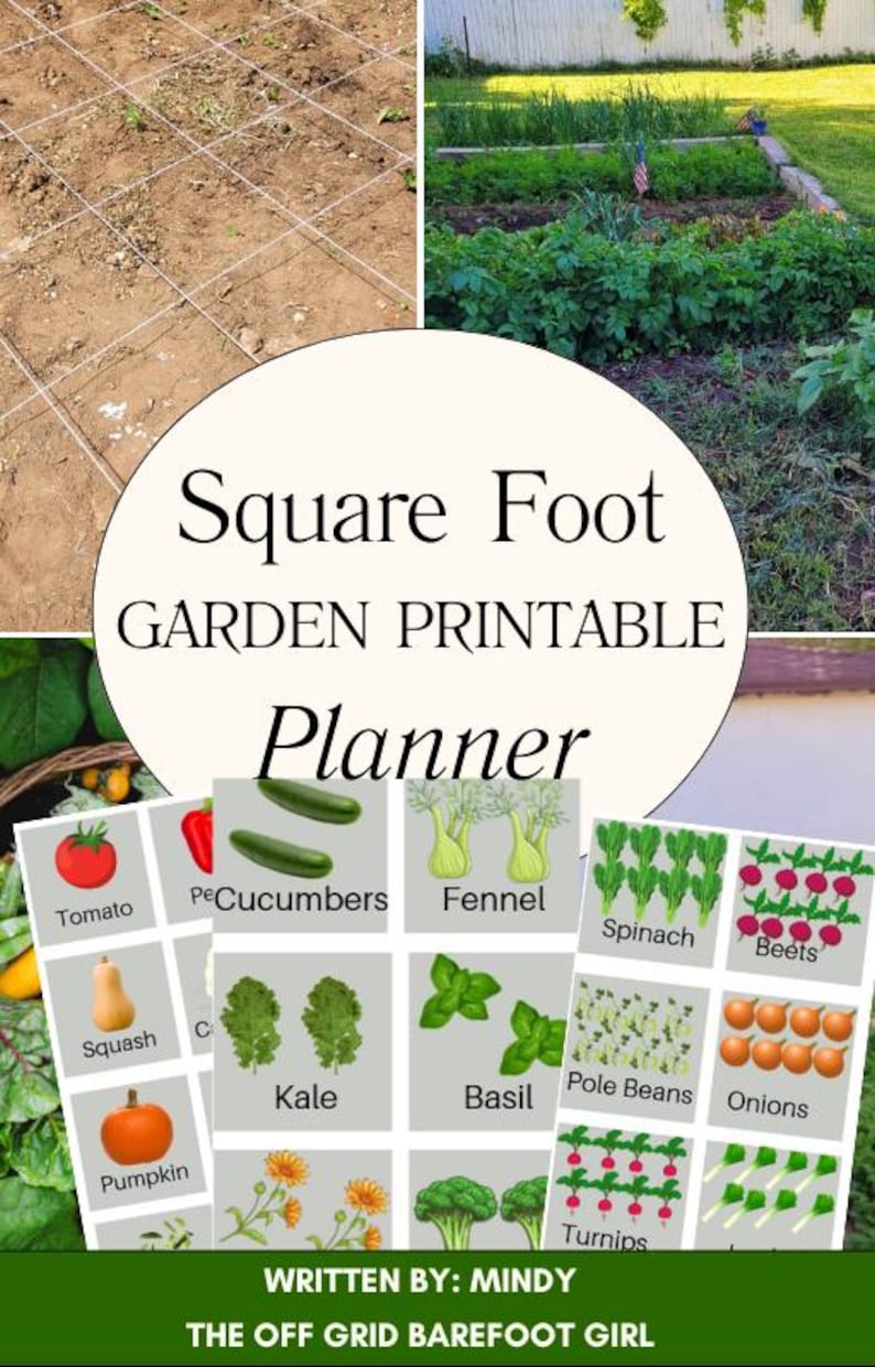 Square Foot Garden Planner Printable | Raised Bed Gardening Layout, Plant Spacing & Tracker PDF ...