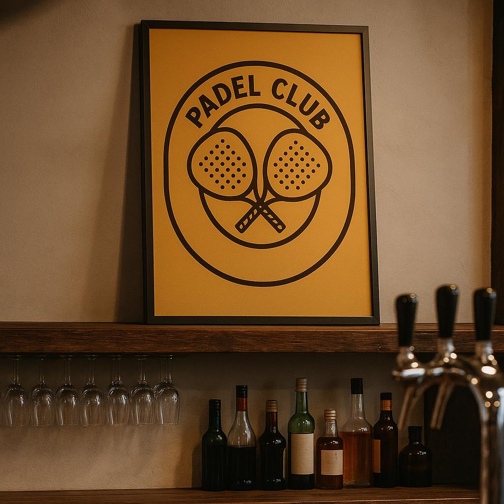 Retro Padel Club Poster 1990s Style Print - Etsy