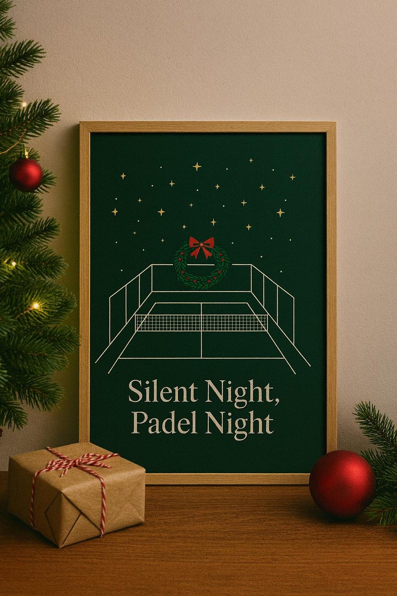 Christmas Padel Poster | Minimal Scandinavian Xmas Decor - Etsy