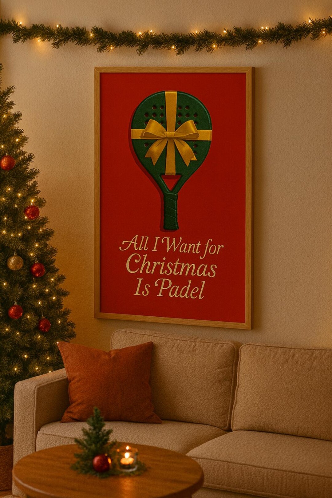 All I Want for Christmas is Padel Poster | Minimal Padel Christmas Wall ...