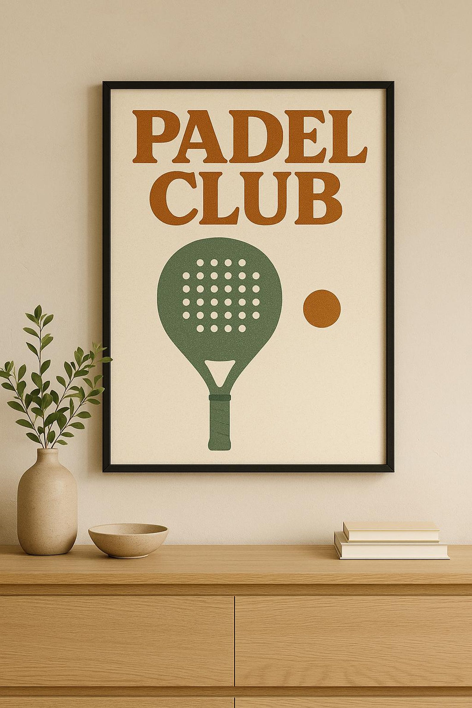 Retro Padel Club Poster: 1970s Style Sports Print - Etsy