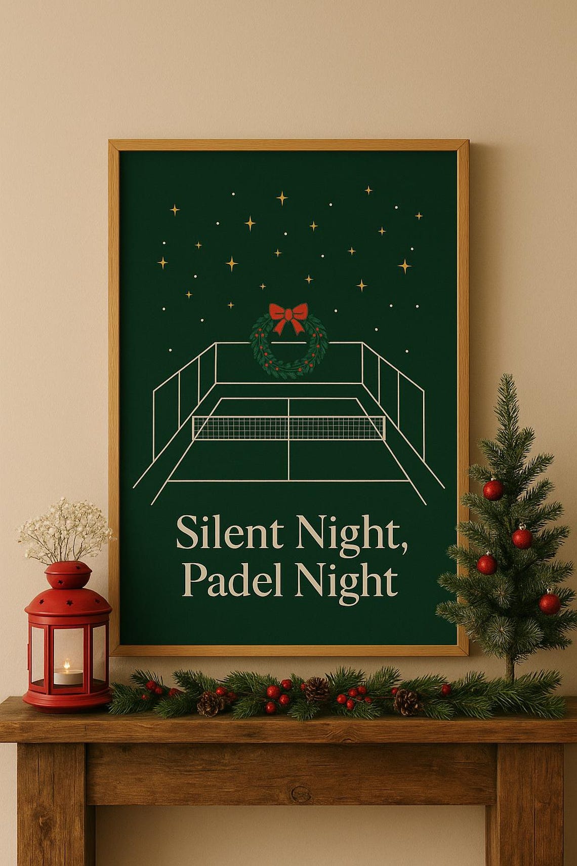 Christmas Padel Poster | Minimal Scandinavian Xmas Decor - Etsy