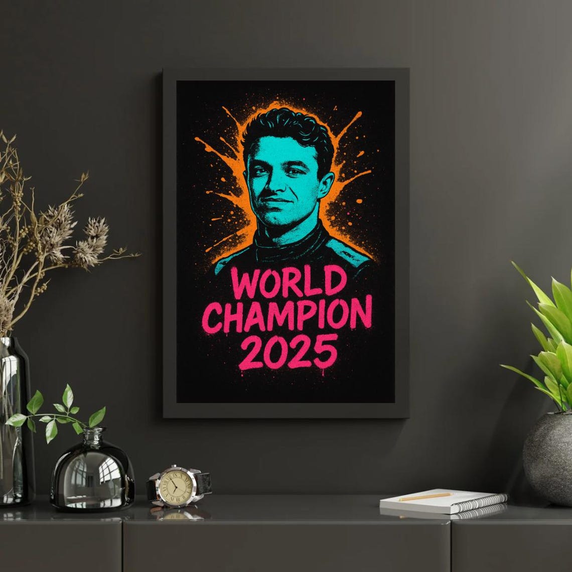 Lando Norris World Champion 2025 Poster: Neon Graffiti F1 Racing Art - Etsy