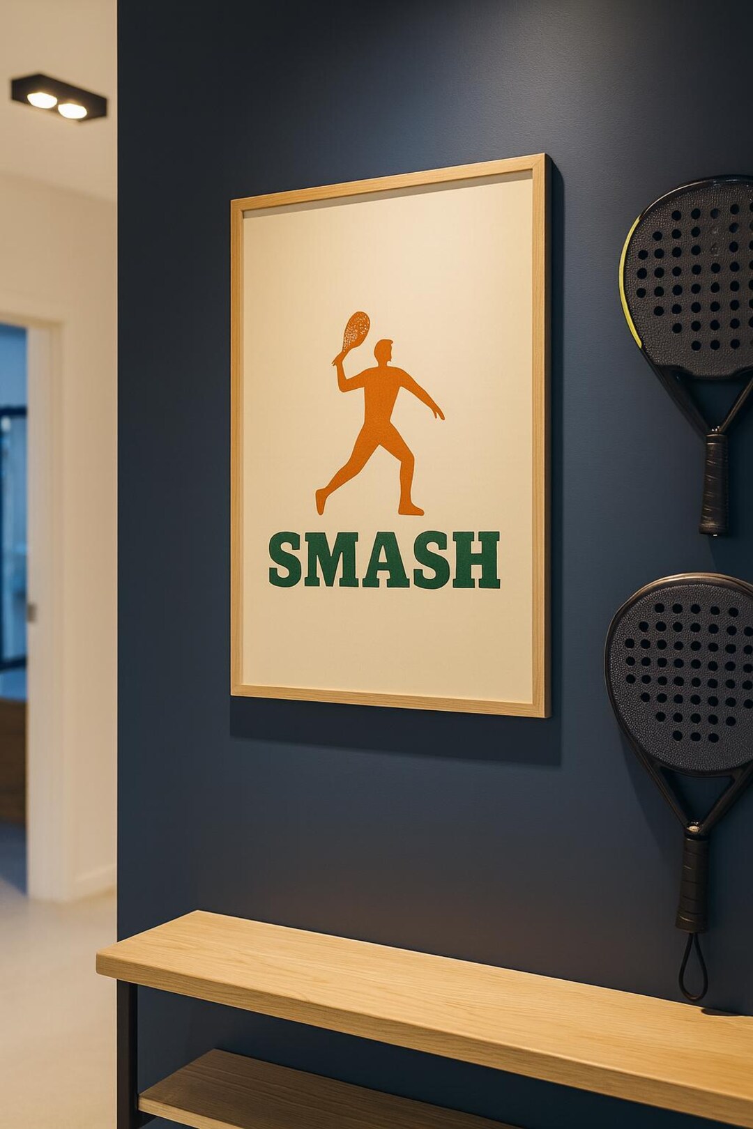 Minimalist Padel Poster – SMASH – Modern Sports Wall Art | Pastel Blue ...
