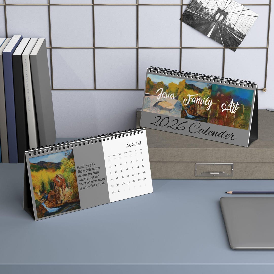 2026 Scripture Art Calendar – Inspirational Christian Desk Decor - Etsy