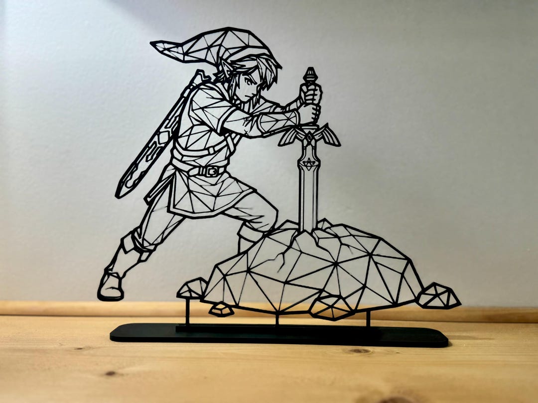 Zelda Link Line Art | Legend of Zelda Inspired 3D Printed Desk Ornament ...