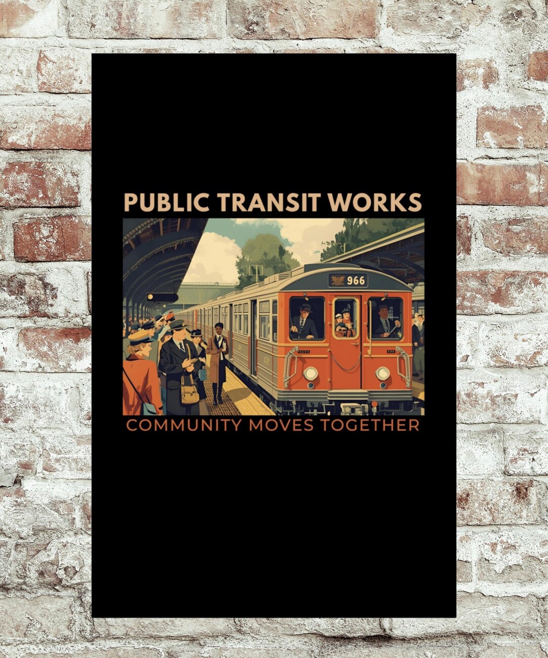Vintage Subway Art Print, Public Transit Poster, Community Wall Decor ...