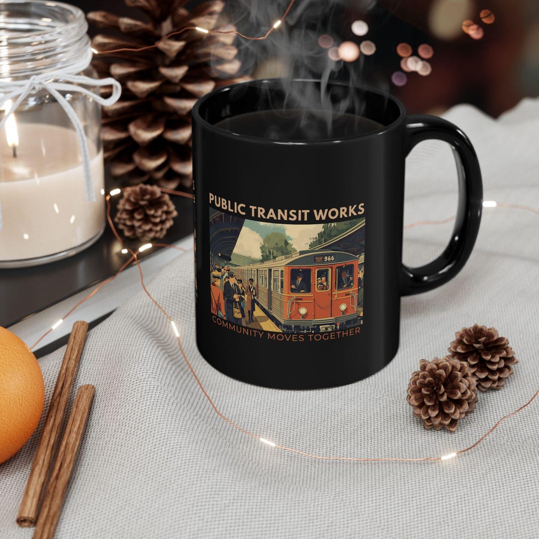 Vintage Transit Poster Mug, Urbanist Gift, City Lover Decor | Public ...