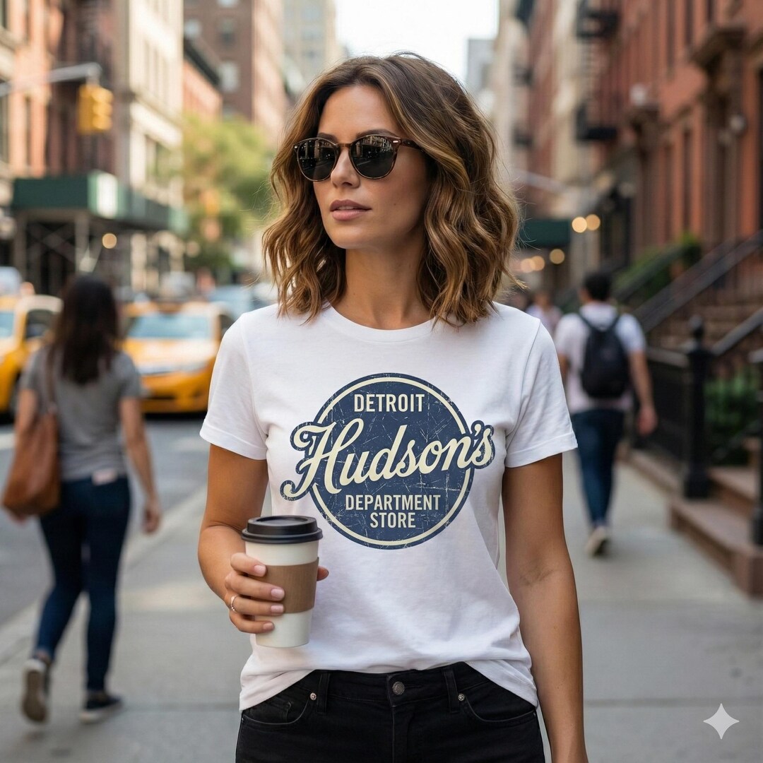 Detroit Hudson's Department Store Logo Tee | Vintage Badge Graphic - Etsy