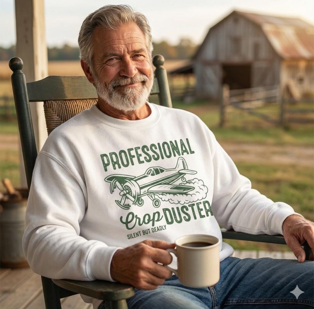 Professional Crop Duster Sweatshirt | Funny Fart Joke Crewneck | Pilot ...