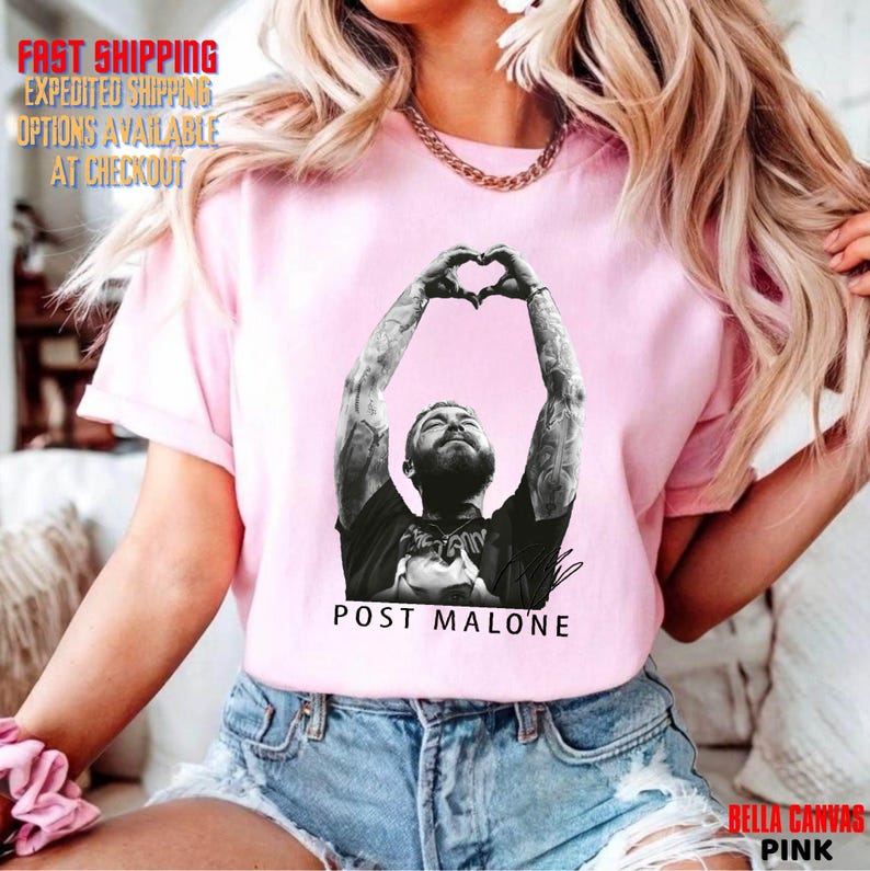 Post Malone Heart Pose Concert Tour T-shirt, Unisex Cotton Tee - Etsy