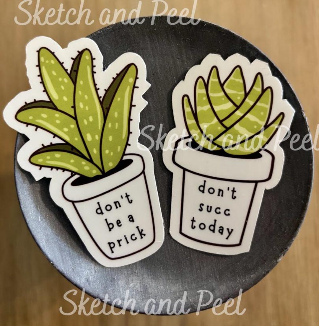 Plant Pun Vinyl Sticker Set: Waterproof Houseplant Decals - Etsy