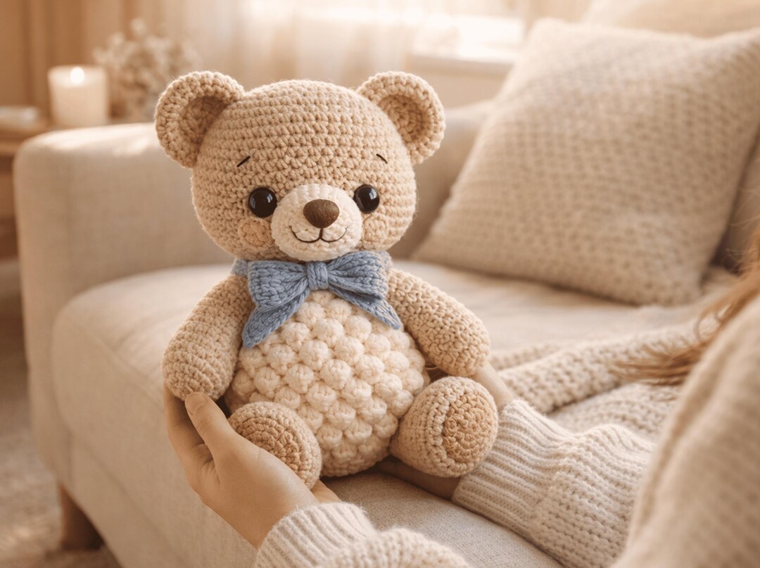 Popcorn Teddy Bera Crochet Pattern Pdf - Etsy