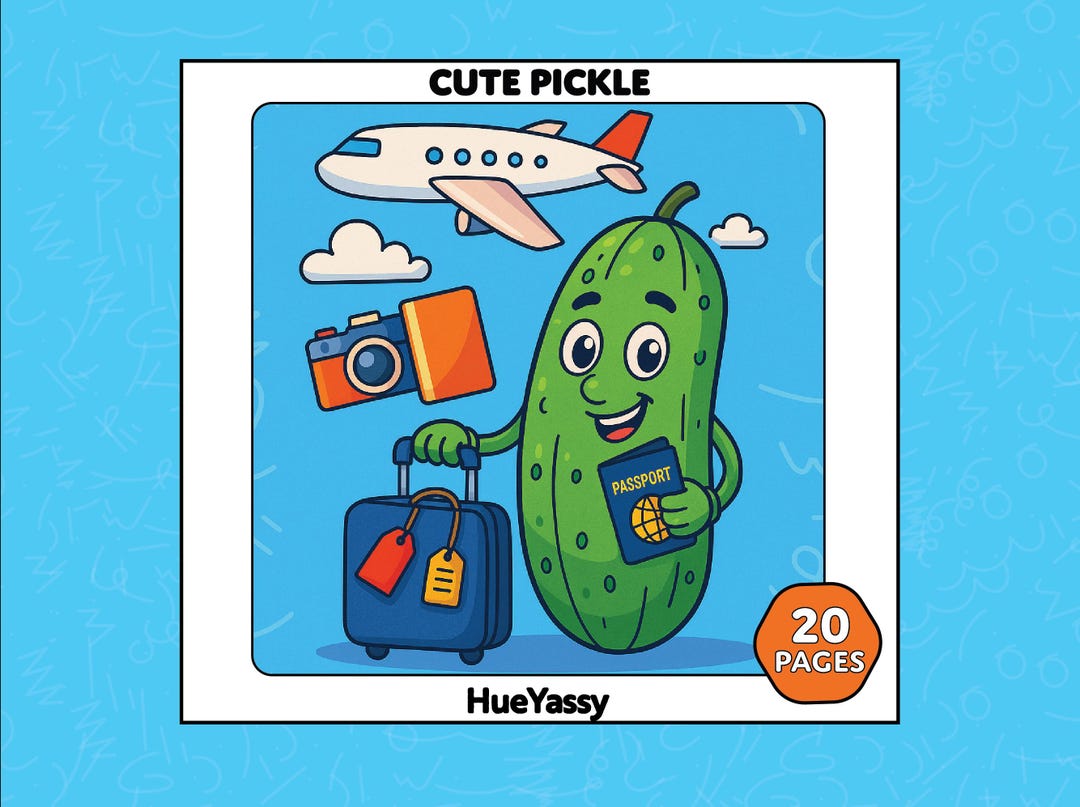 20 Cozy Pickle Coloring Pages - Kawaii Pickle - Relaxing Activity for ...