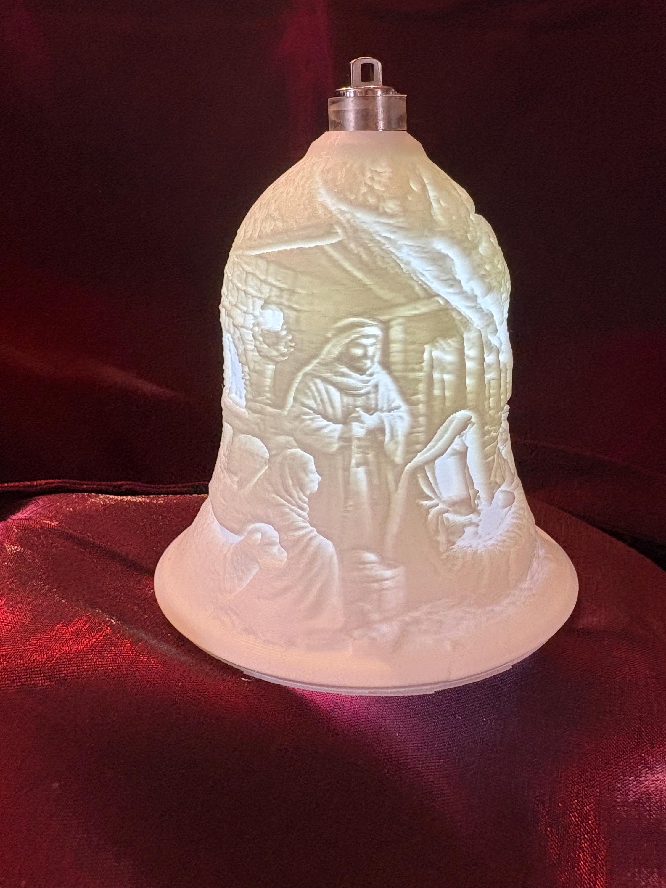 3D Printed Nativity Scene Bell: LED Light up Christmas Ornament - Etsy