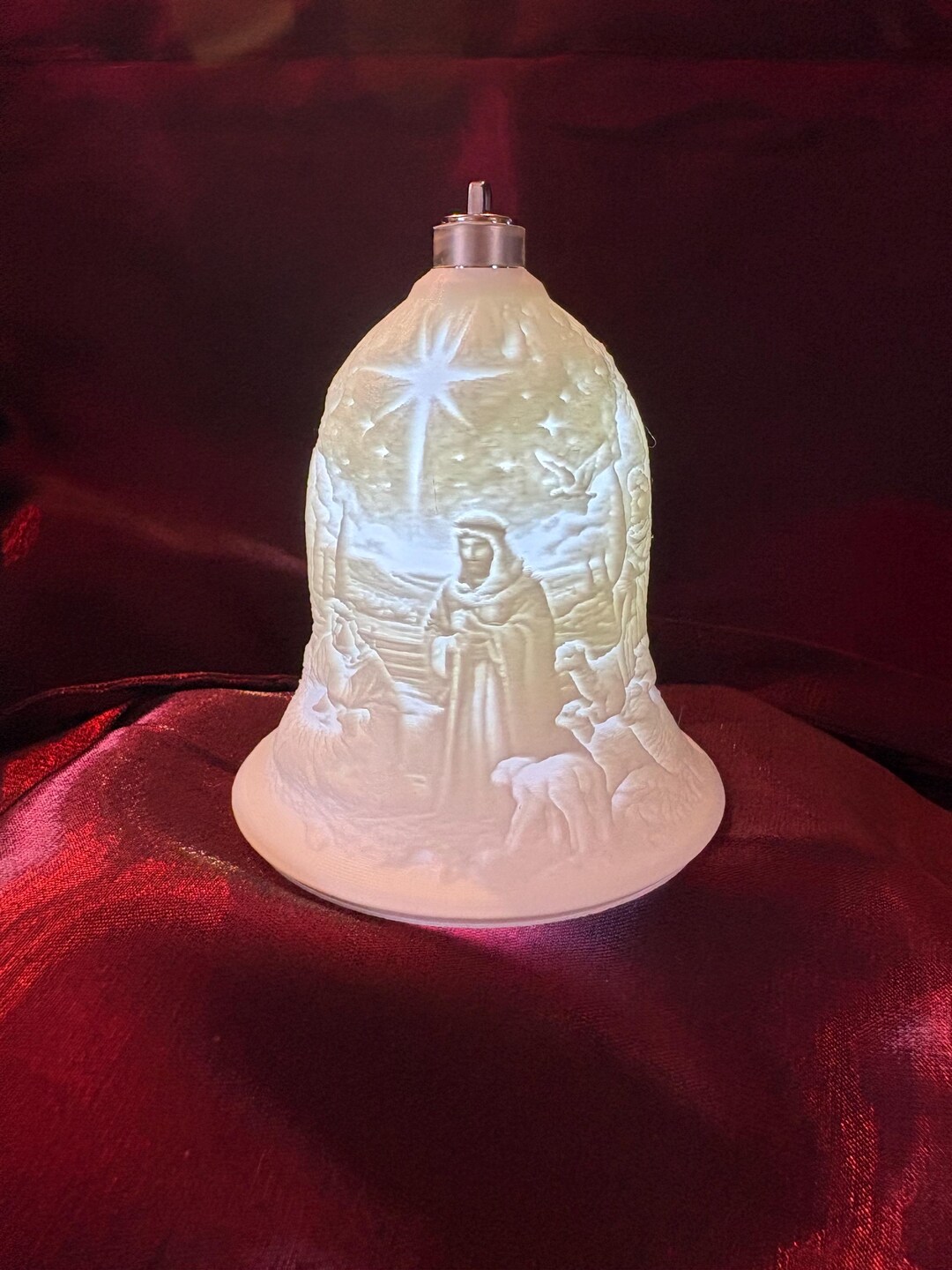 3D Printed Nativity Scene Bell: LED Light up Christmas Ornament - Etsy