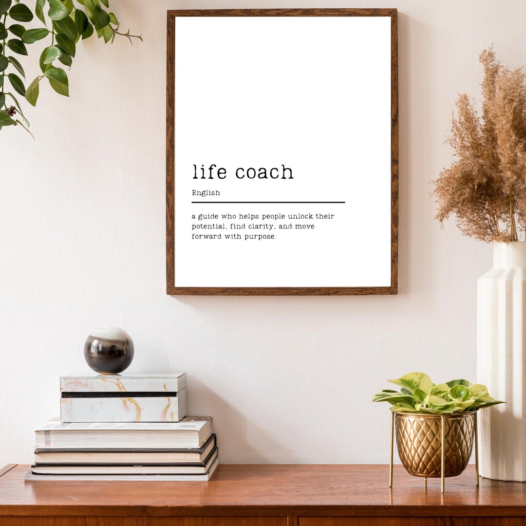 Life Coach Definition Wall Art Printable | Minimalist Typography ...