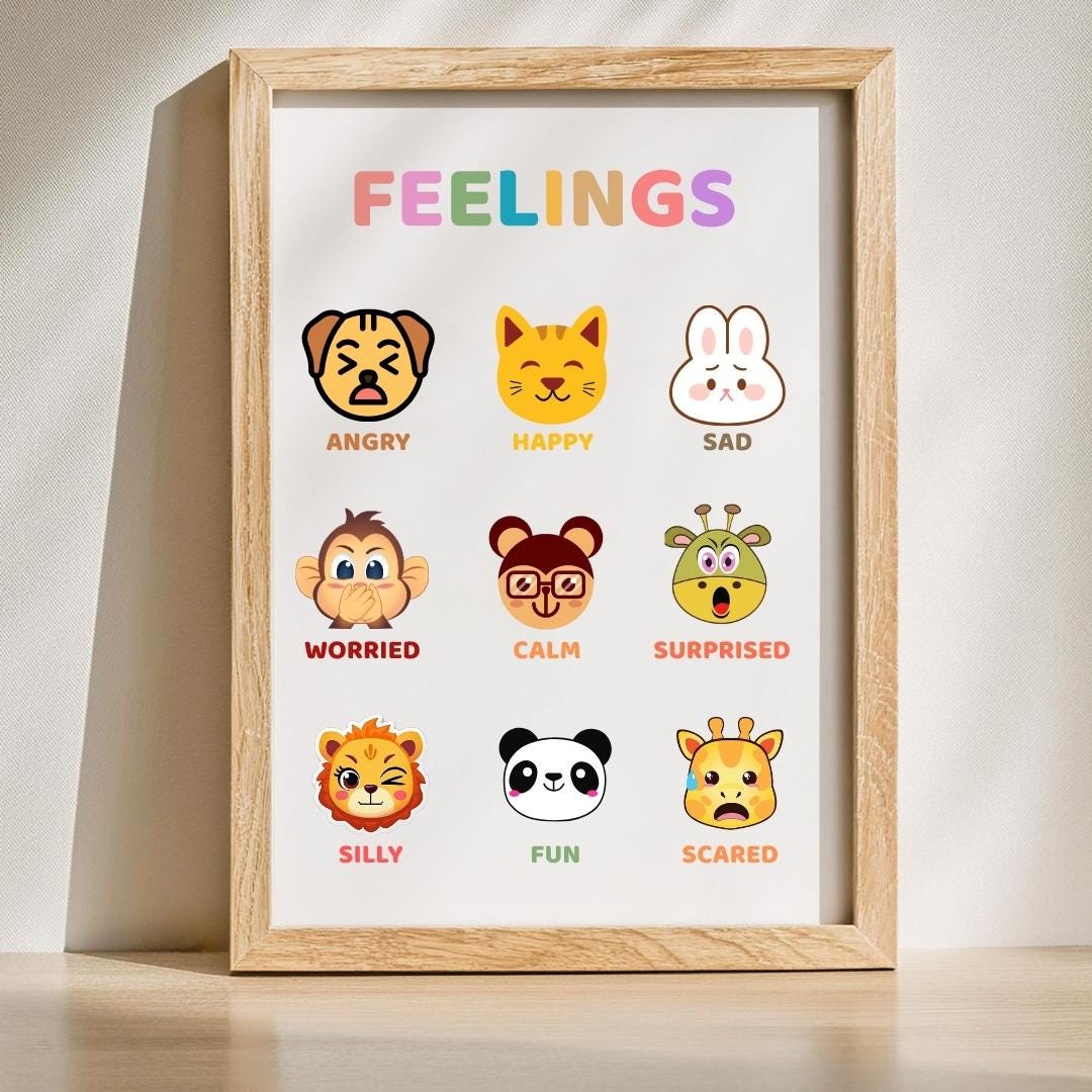 Editable Canva Feelings Chart for Kids, Emotions Poster Printable, Calm ...