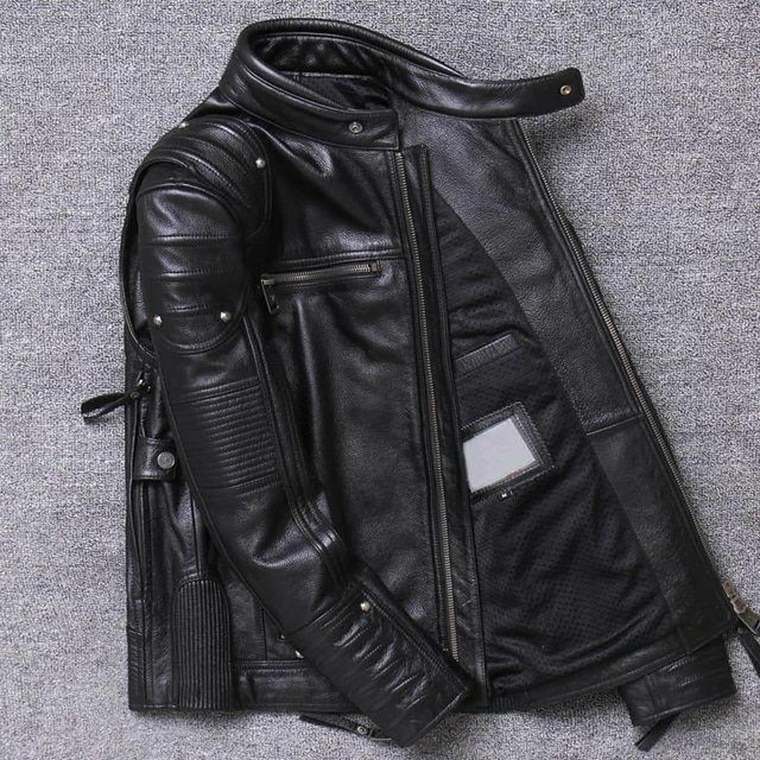 Custom Made Leather Biker Jacket: Personalized Cowhide Outerwear - Etsy