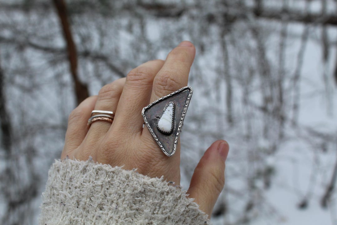 Winterborn II // White Buffalo and Sterling Silver Ring // Hand Crafted ...