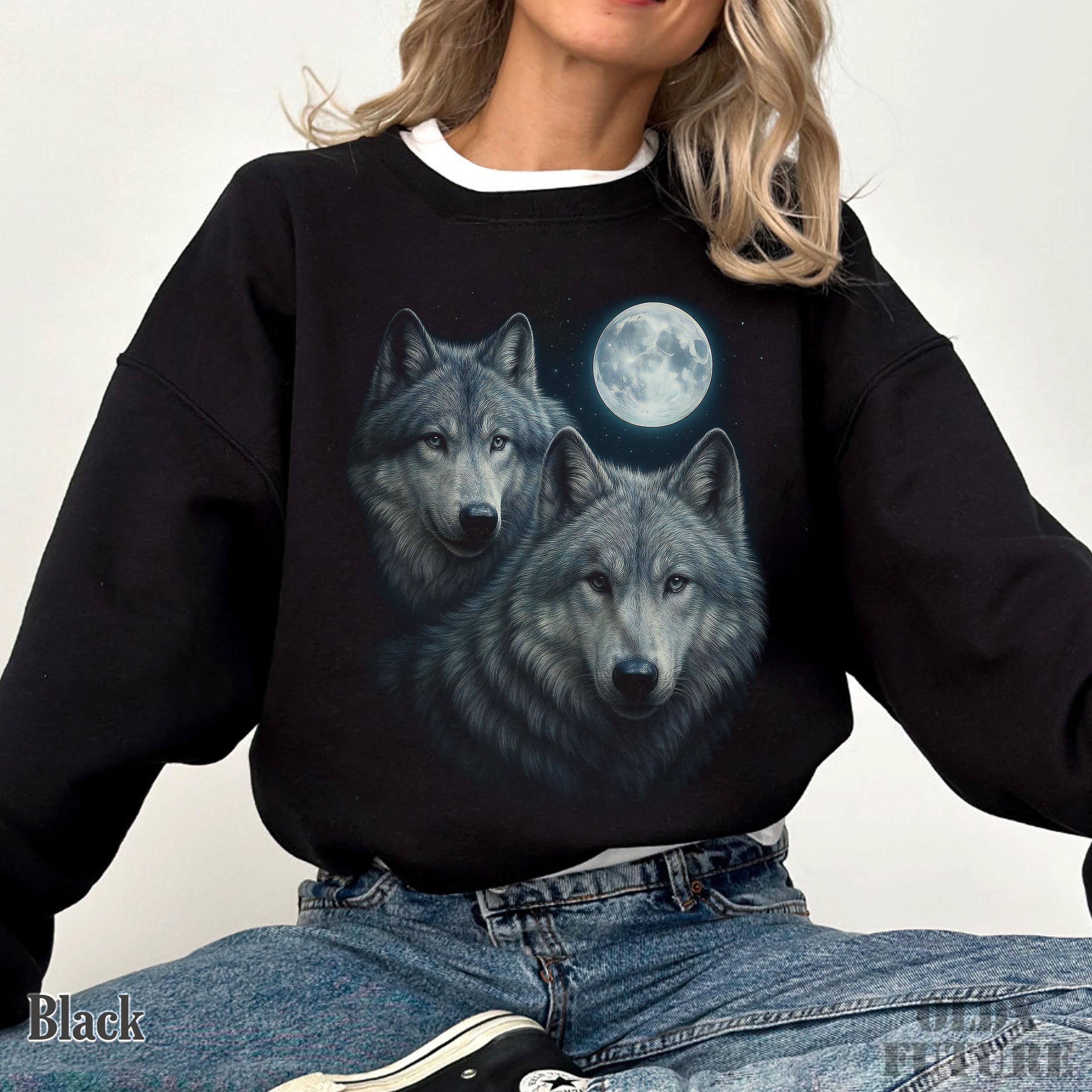 Vintage Wolf Mystical 90s Style Sweatshirt, Retro Wolf Sweater, Cute ...