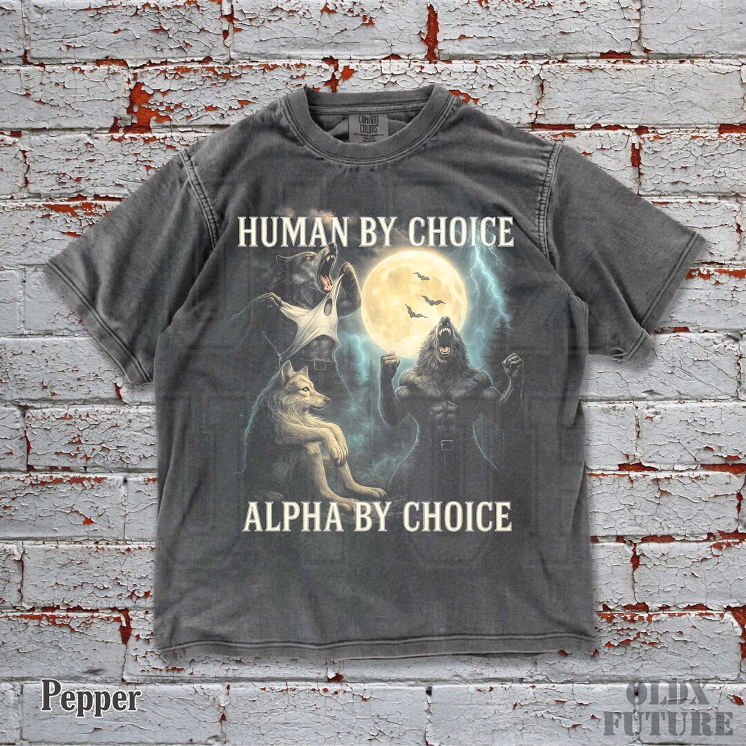 Human by Chance Alpha by Choice Tee, Vintage Oversized Comfort Colors ...