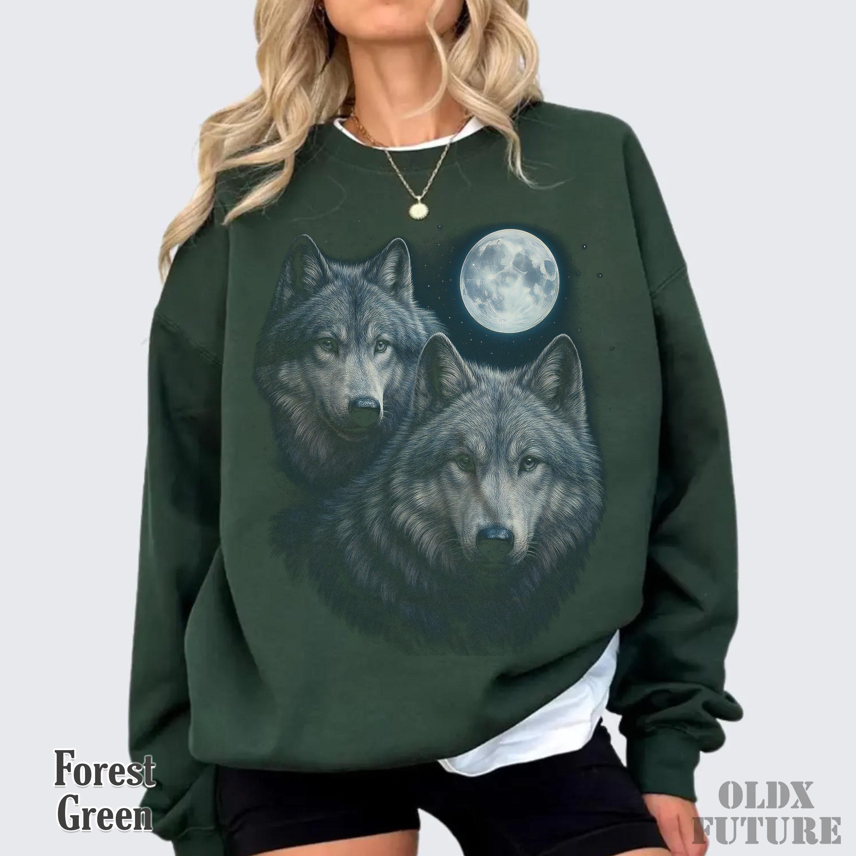 Vintage Wolf Mystical 90s Style Sweatshirt, Retro Wolf Sweater, Cute ...