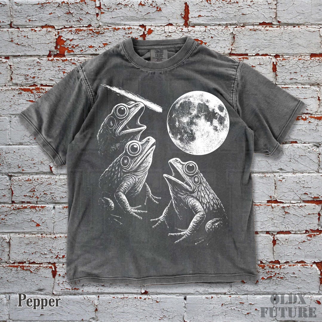 Retro Frog Moon Graphic Tee: Comfort Colors Vintage Shirt - Etsy