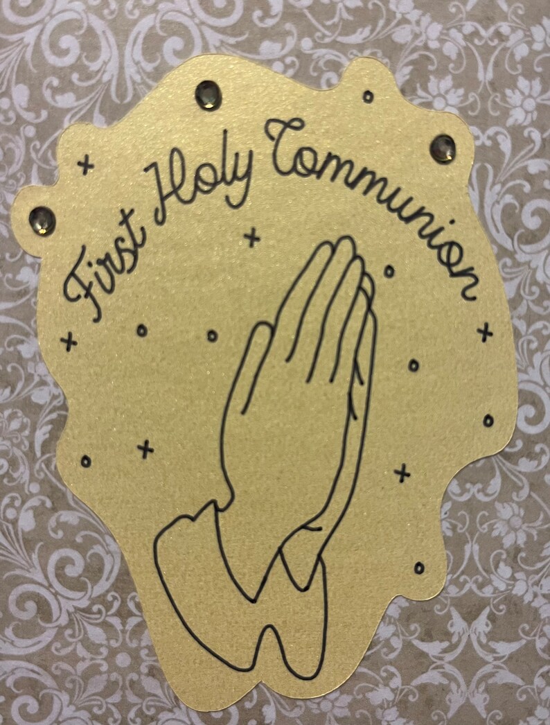 First Holy Communion, Handmade Card, Praying, Church, - Etsy