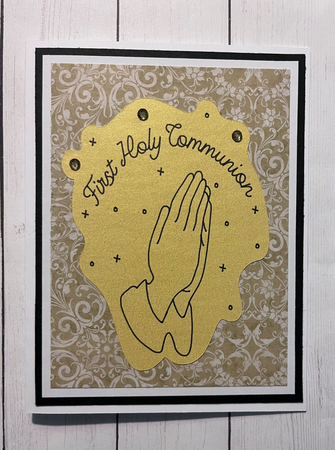 First Holy Communion, Handmade Card, Praying, Church, - Etsy