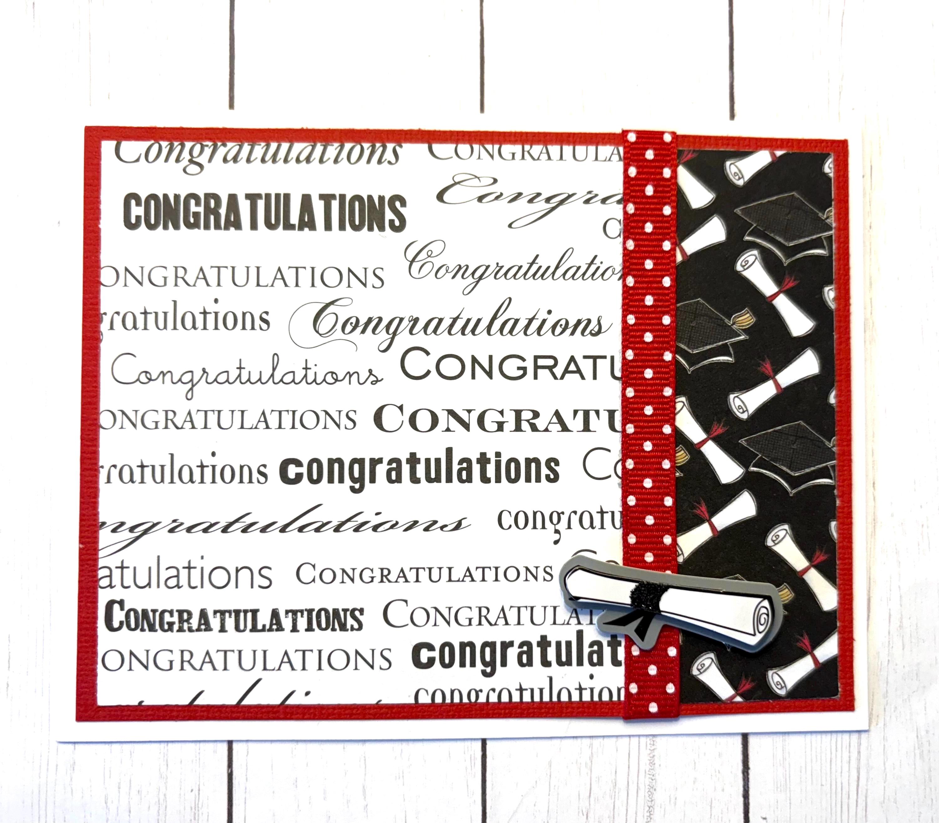 Congratulations, Graduation, Scroll, Graduation Cap, Set of 2 Handmade ...