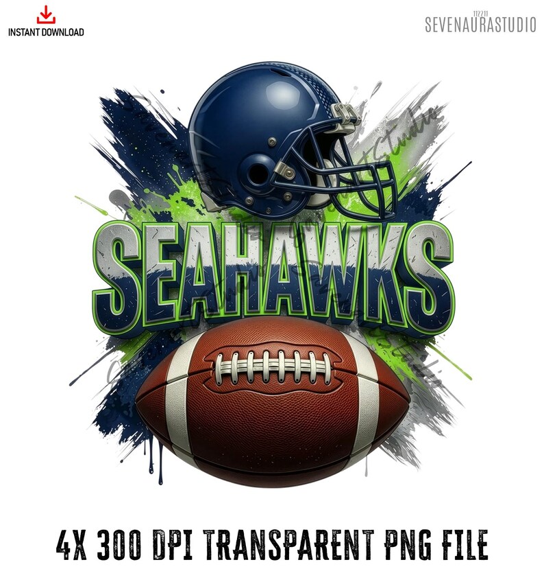 Seahawks Football Sublimation Clipart Transparent PNG: Use for T-shirt ...