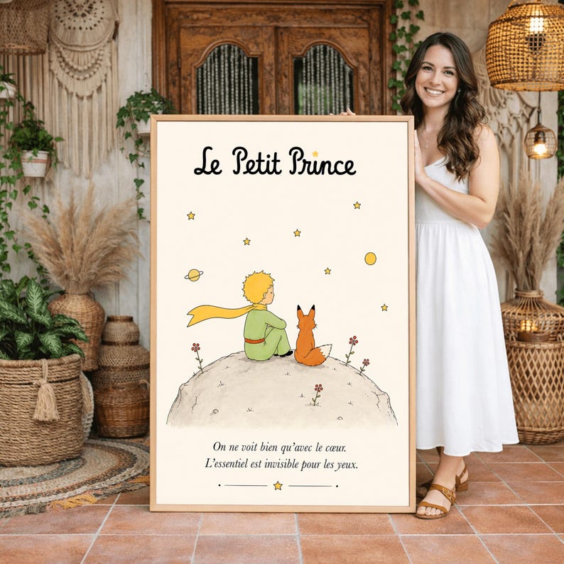 The Little Prince Print: Vintage Kids Storybook Art - Soft Sunrise ...