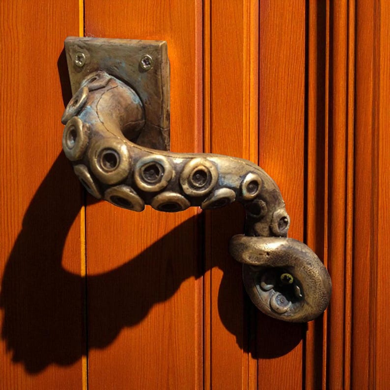 Octopus Door Handle, Nautical Door Hardware, Tentacle Door Pull, Sea ...