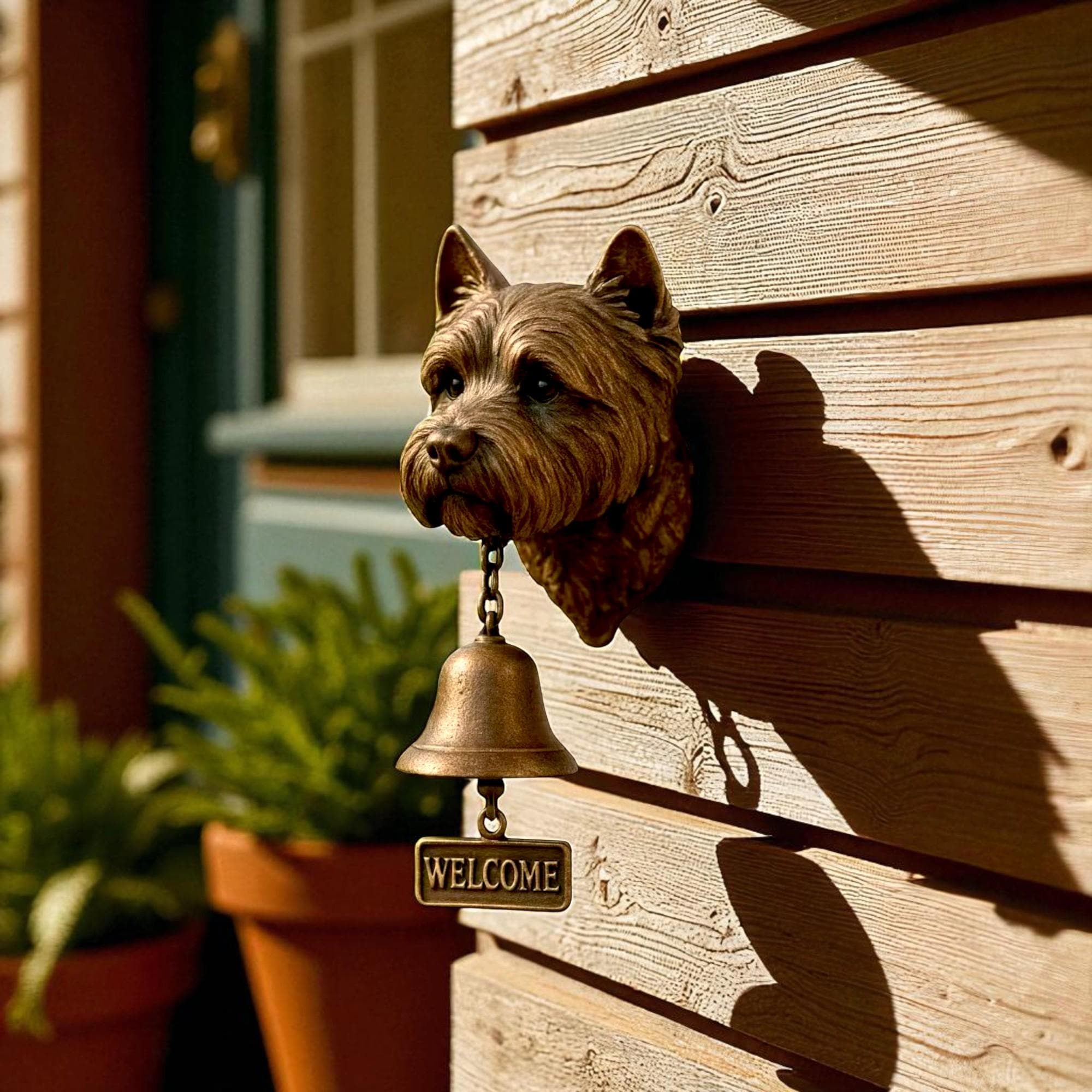 Dog Door Bell, Small Welcome Bell, Dog Head Doorbell, Cute Pet, Outdoor ...