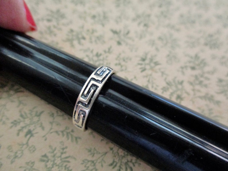 Sterling Silver Greek Key Design Ring Size 4.75 Band | Etsy
