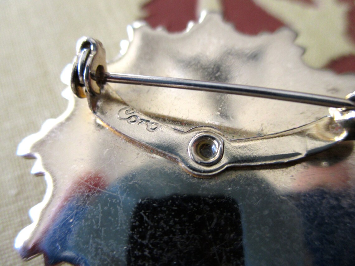 Vintage Coro Enameled Guilloche Pin - Gold, Pink - Etsy