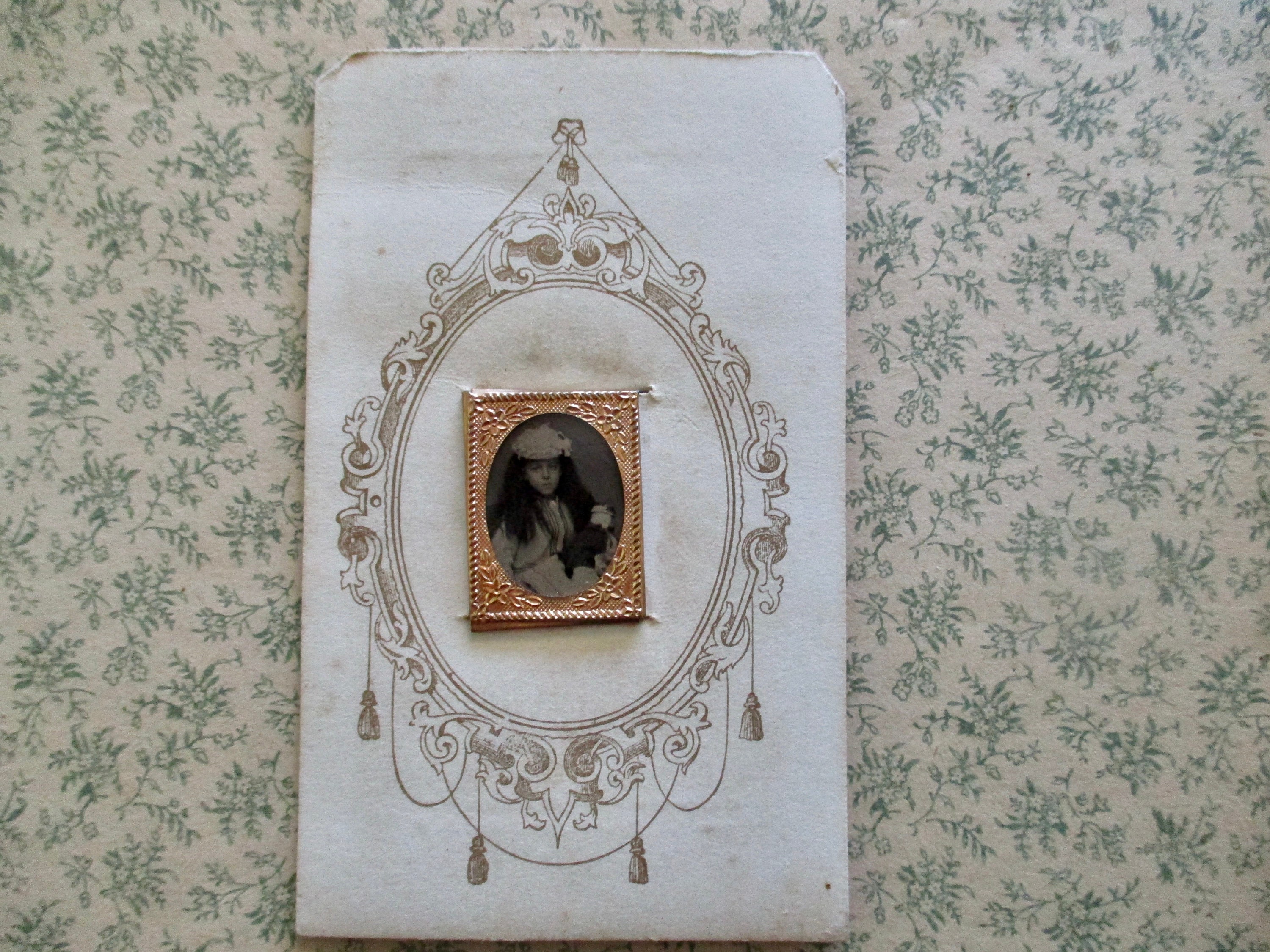 RARE Antique Miniature Gem Tintype Photo - 1800s, Girl With Long Hair ...