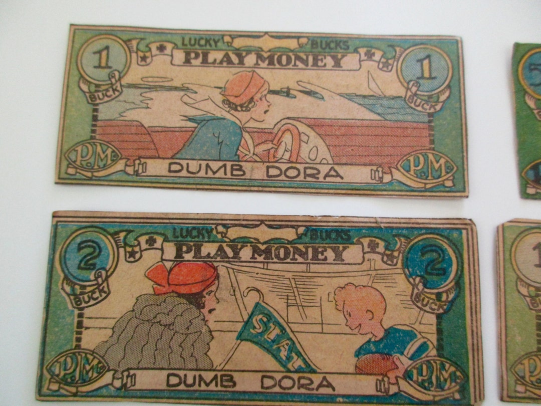 4 Dumb Dora "lucky Bucks" - 1930s Play Money, Sunday Funnies ...