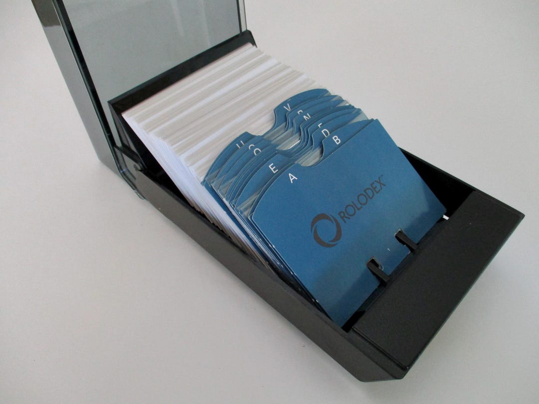 Vintage Desk Organizer Rolodex, Black, Business Card Holder, Plastic - Etsy