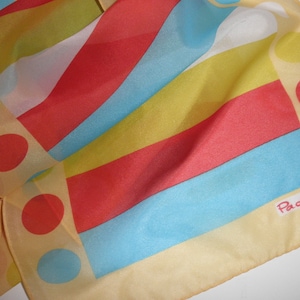 Vintage Designer Silk Chiffon Scarf-hand Rolled, Paoli, Striped - Etsy