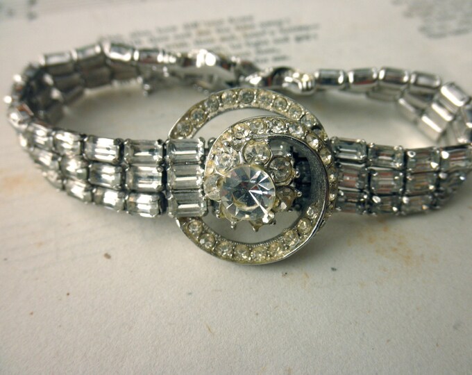 Vintage Bellini Signed Rhinestone Bracelet - Etsy