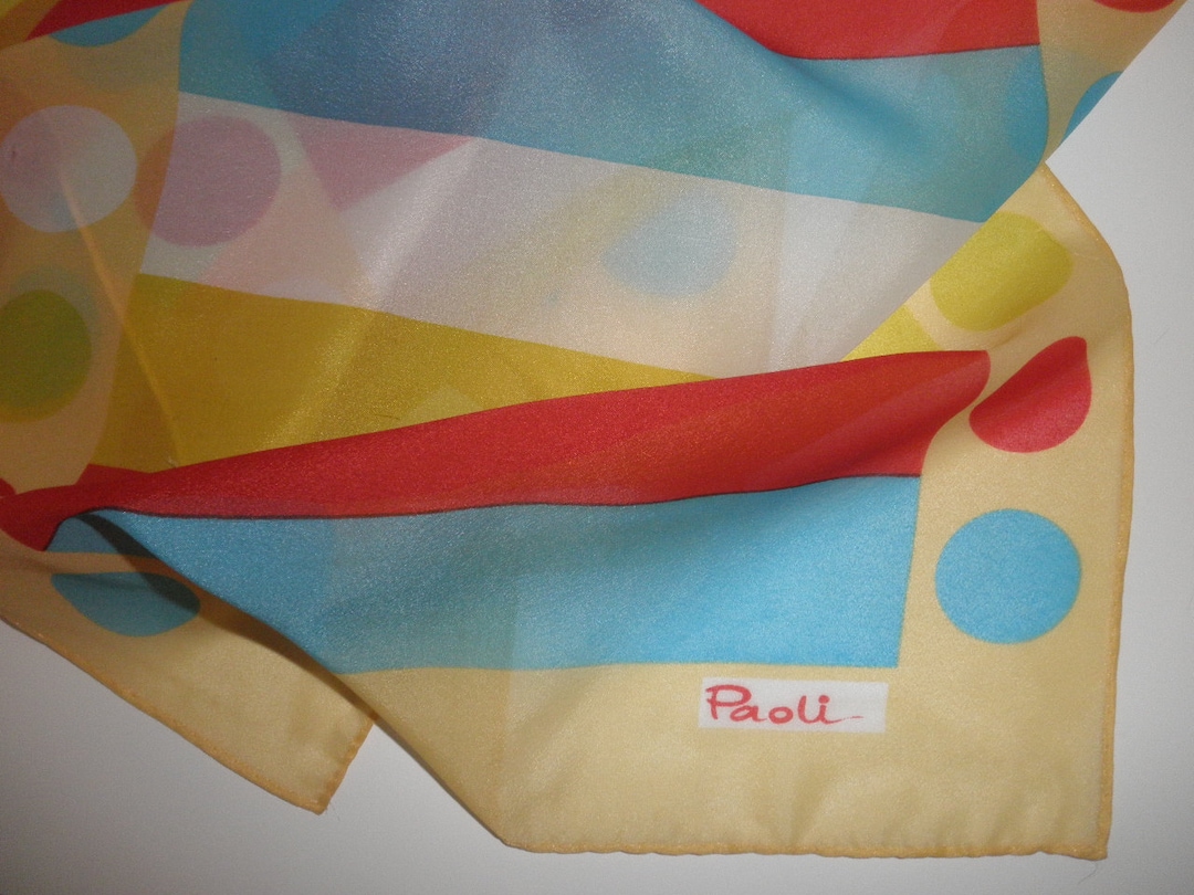 Vintage Designer Silk Chiffon Scarf-hand Rolled, Paoli, Striped - Etsy