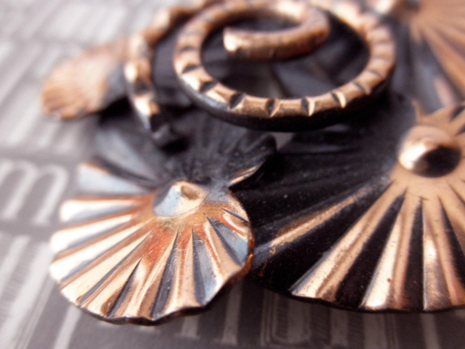 Vintage Copper Pin- Swirl, Flower - Etsy