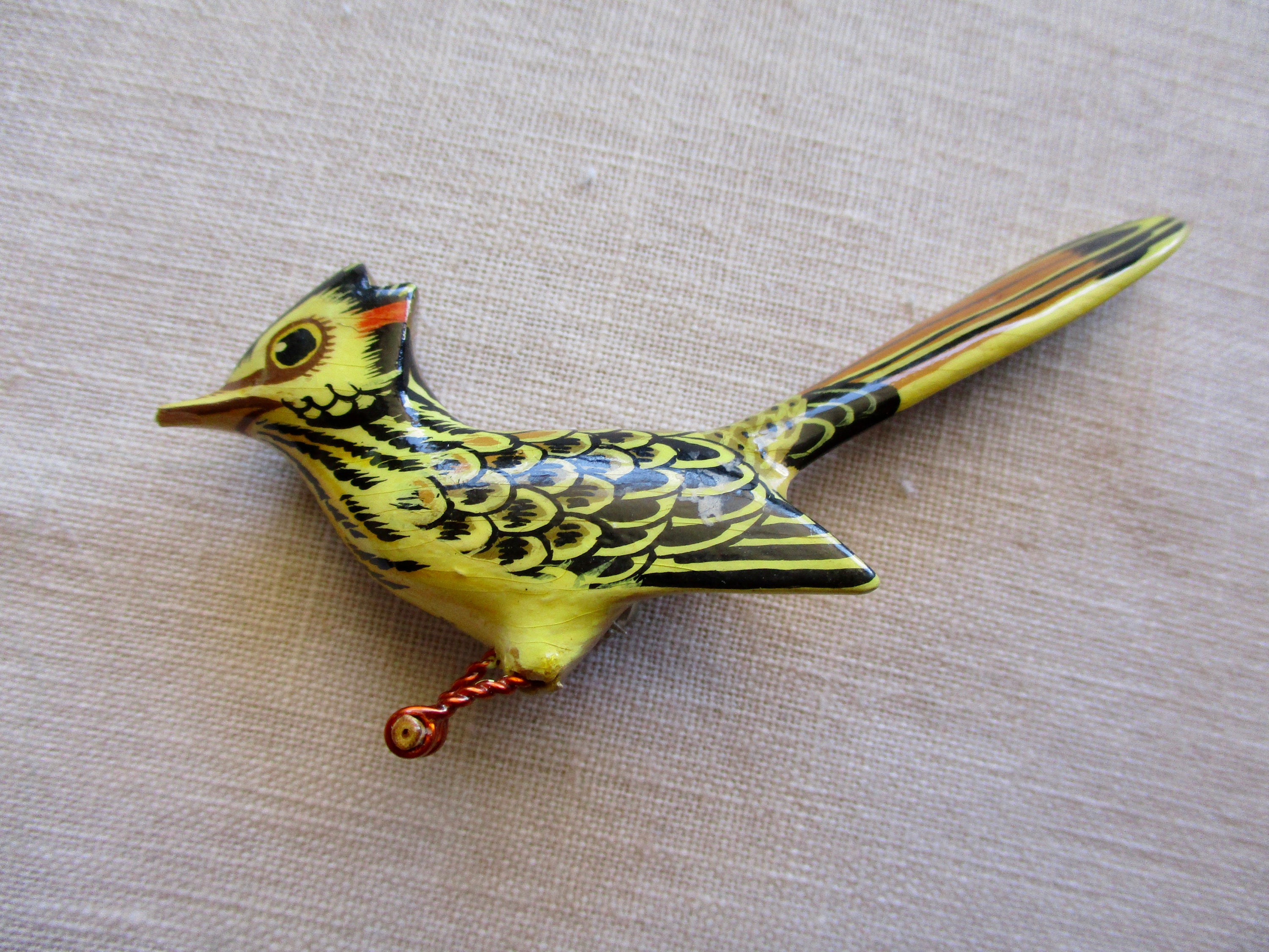 Takahashi-like Bird Pin Roadrunner Hand Carved Wooden Bird | Etsy